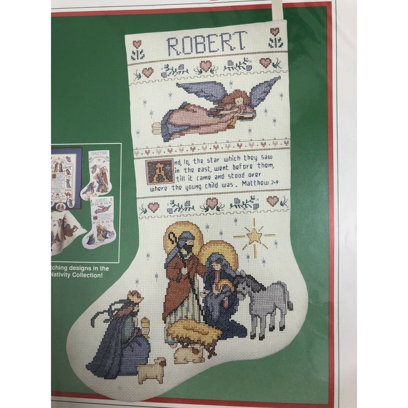 Vintage Dimensions Cross Stitch Nativity Angel Stocking 13x20 Kit ...
