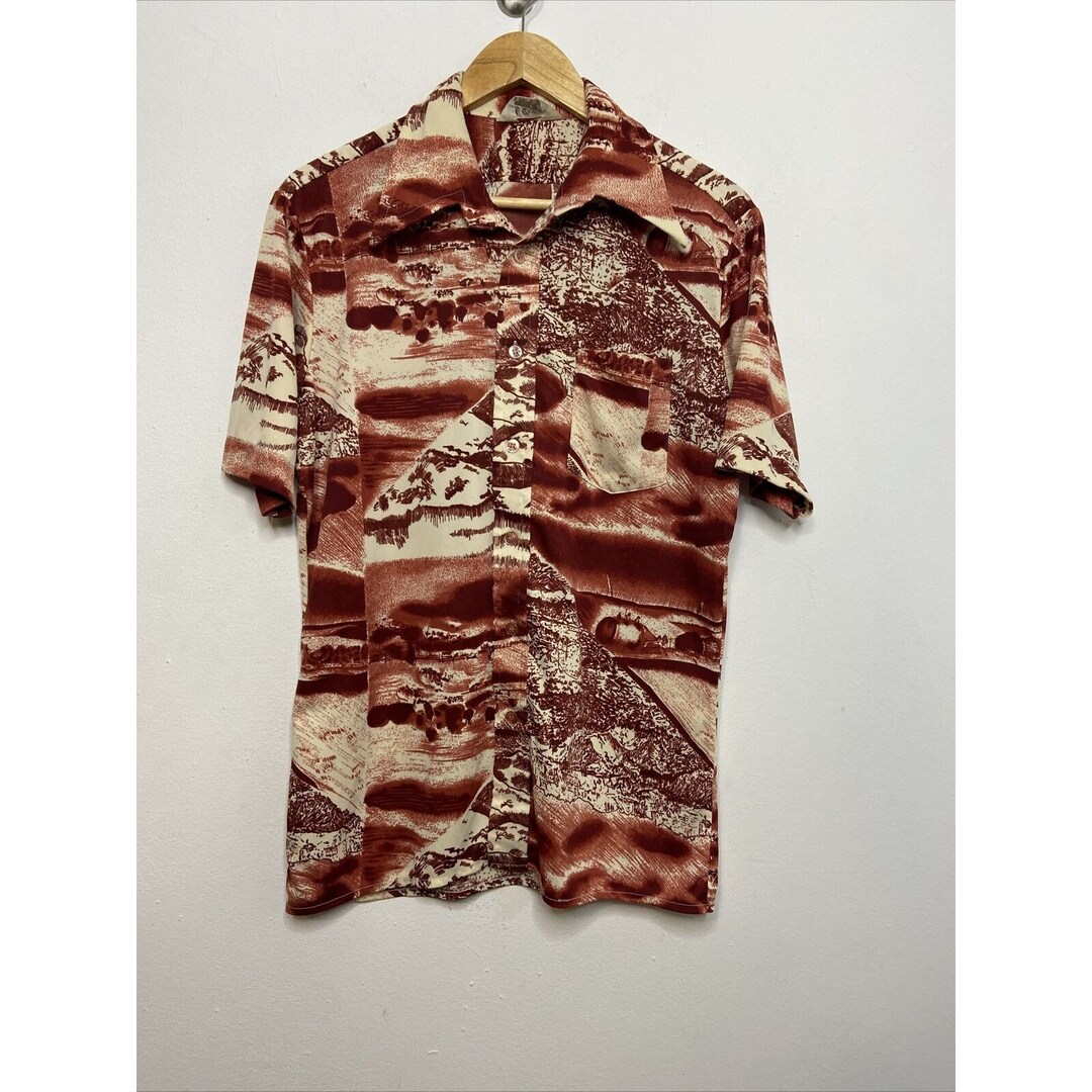 Vintage La Ronde 70s Disco Button Shirt Men L Groovy - Etsy