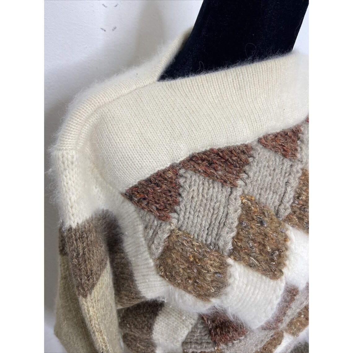 Vintage Italian Angora Wool Woman S/M 3D Textured Argyle - Etsy