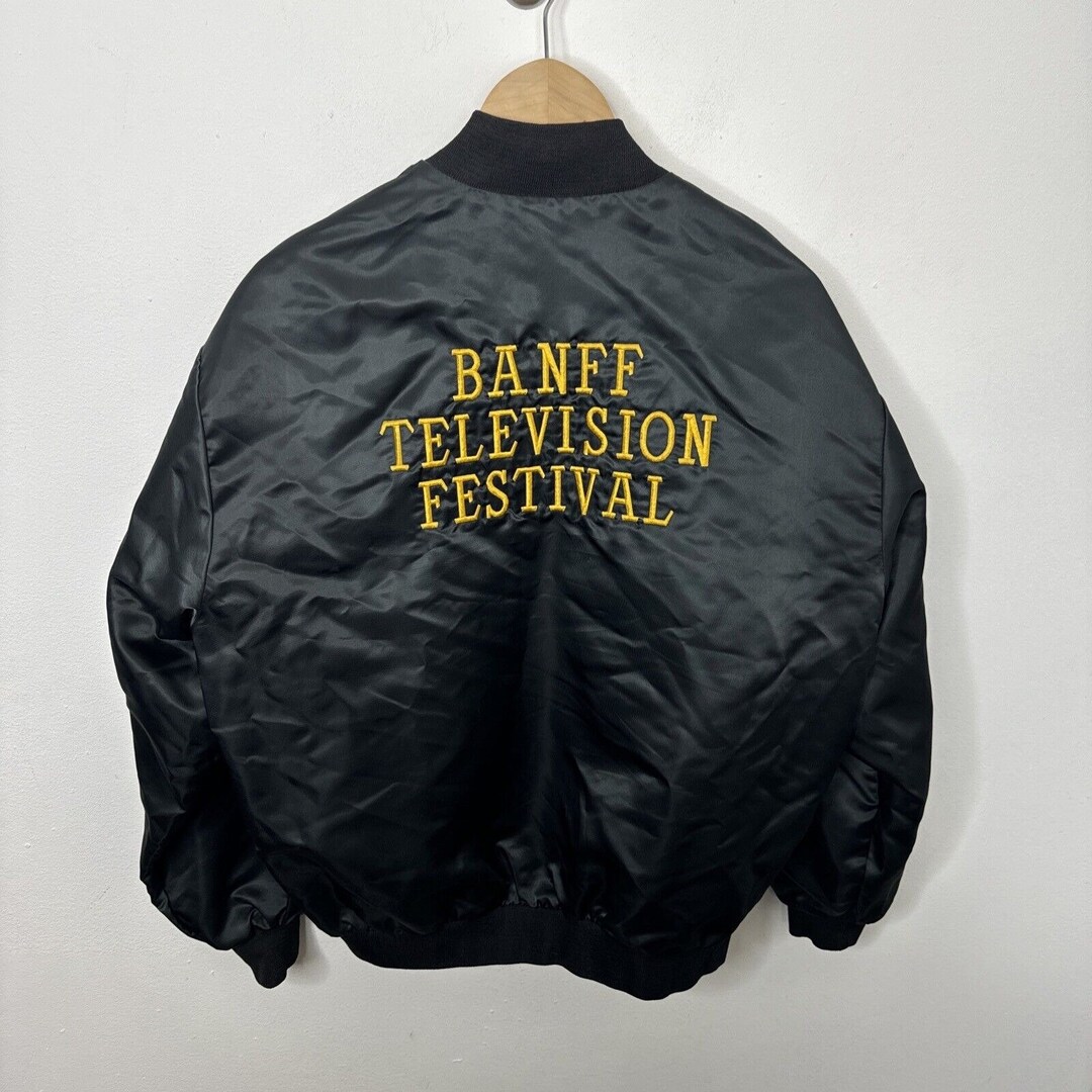 Vintage Banff Television Festival Bomber Jacket Canada TV Movie Black ...