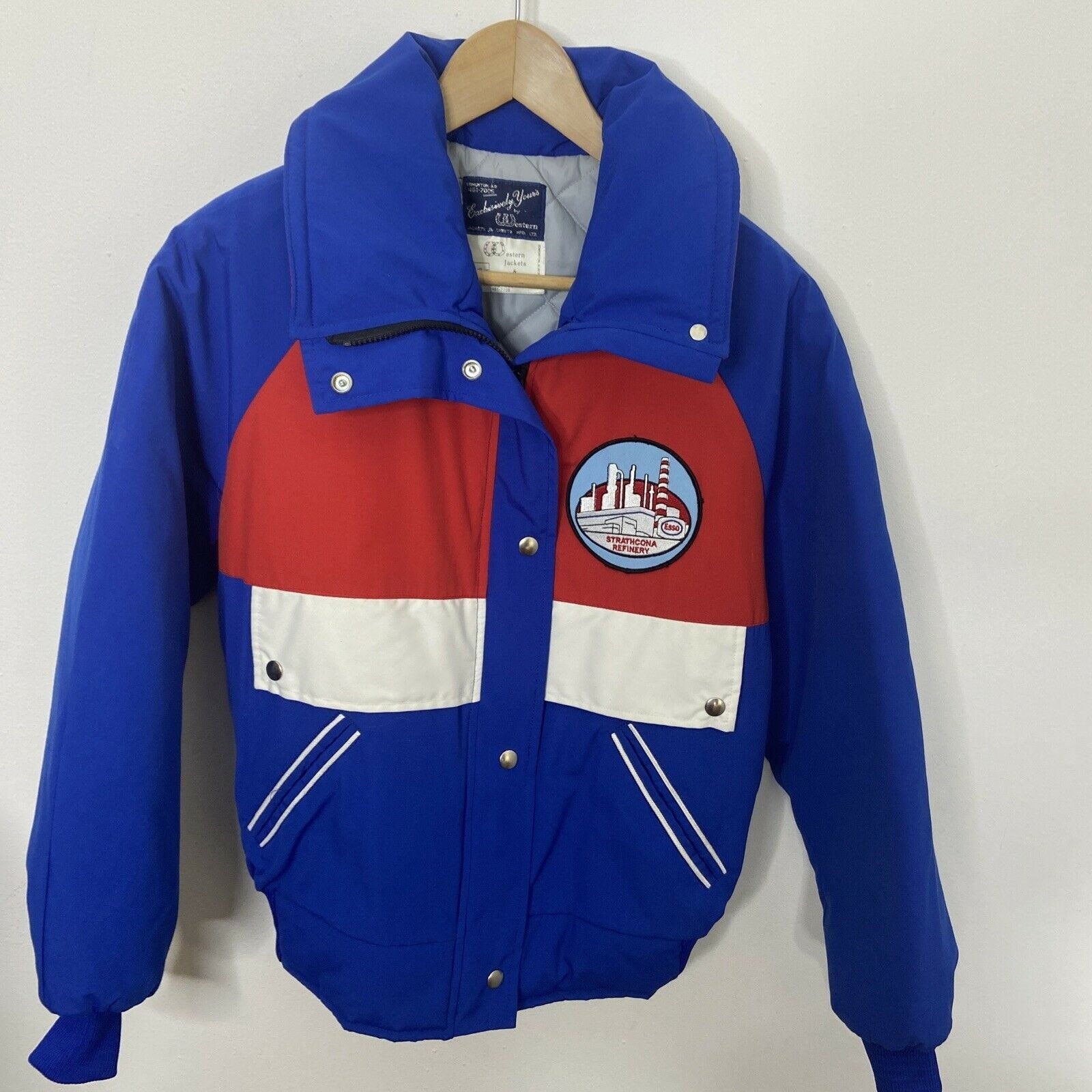 Vintage Esso Strathcona Oil Refinery Snap Jacket Mint Bomber Oil Men S ...