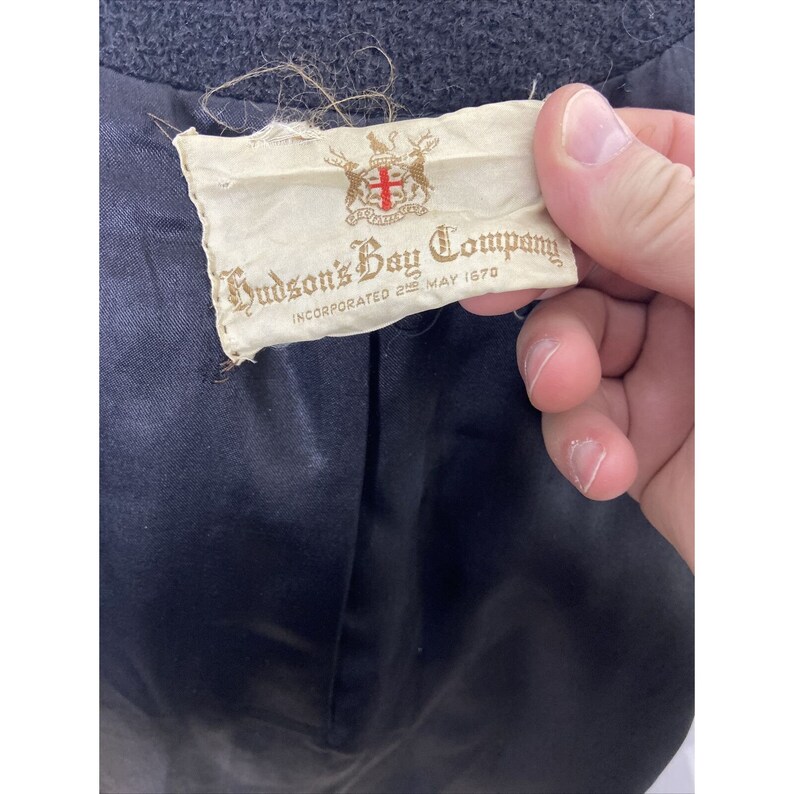 Vintage Hudsons Bay HBC Wool Coat Woman M/L Fur Collar Black - Etsy