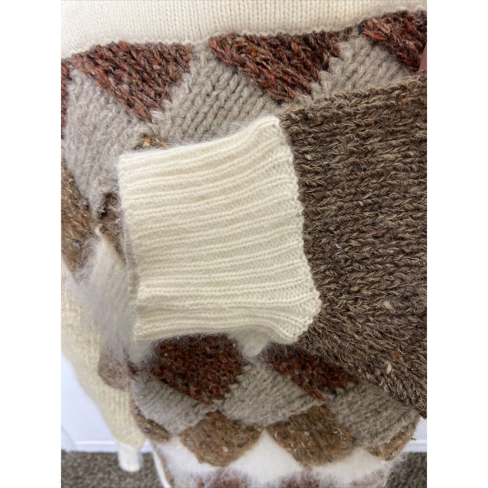 Vintage Italian Angora Wool Woman S/M 3D Textured Argyle - Etsy