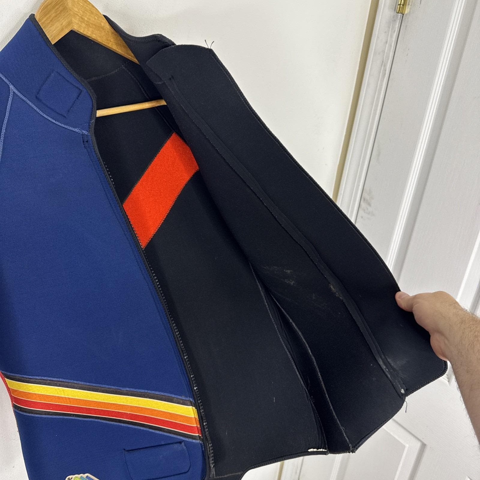 Vintage Fitzwright Wetsuit Men’s S Blue Rainbow Stripe Retro 70s 80s ...