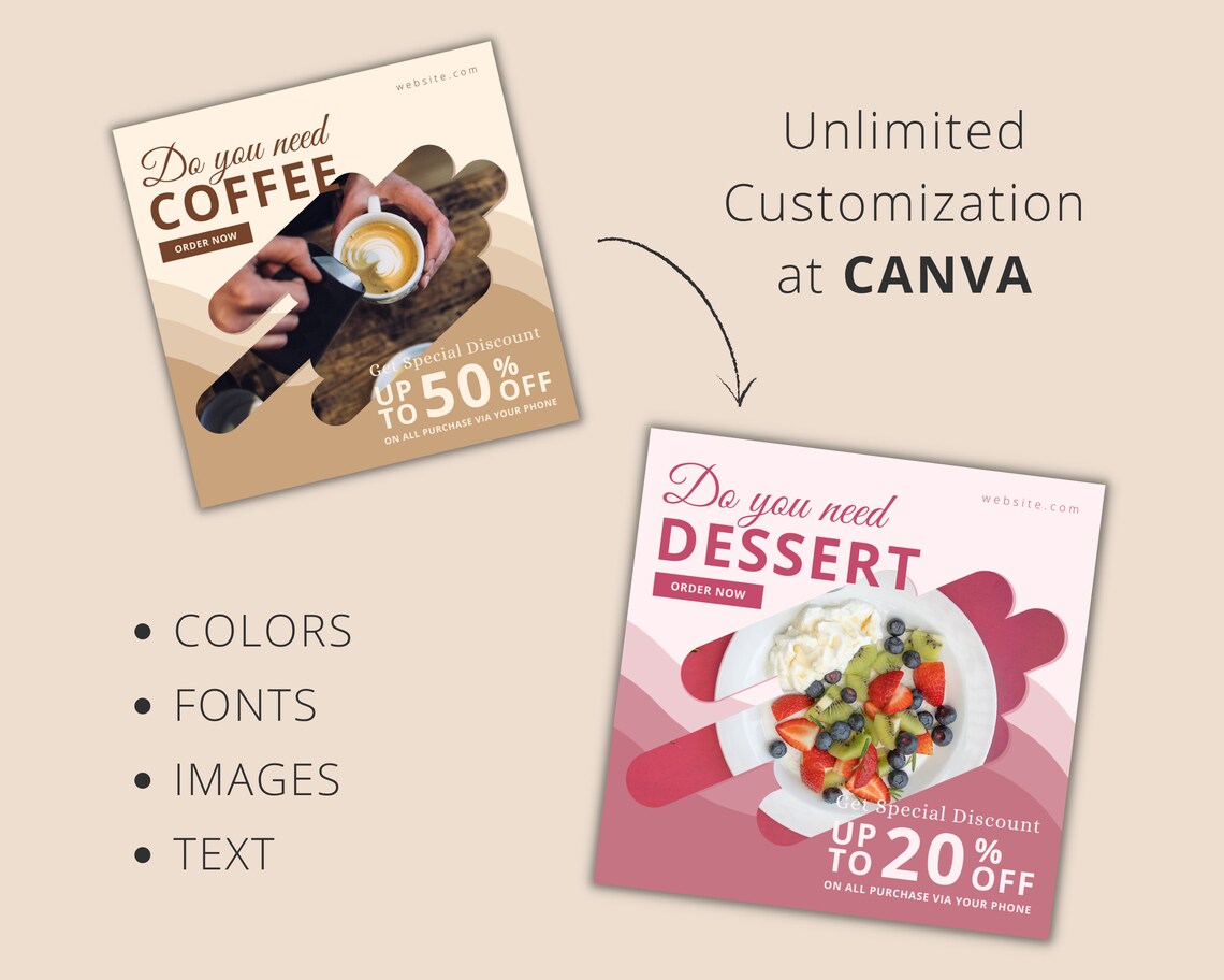 30 Coffee Post Templates Instagram Cafe Business Booster - Etsy