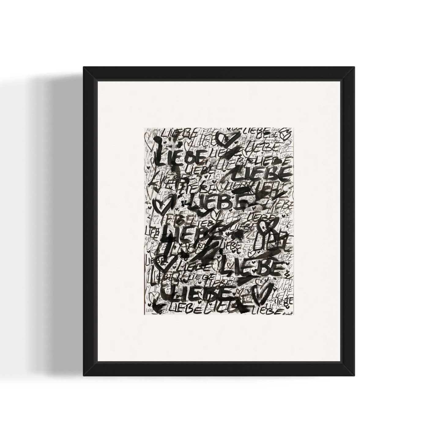 Abstract Wall Art Writing Love, Hand-painted Pictures, Street Art, Gift ...