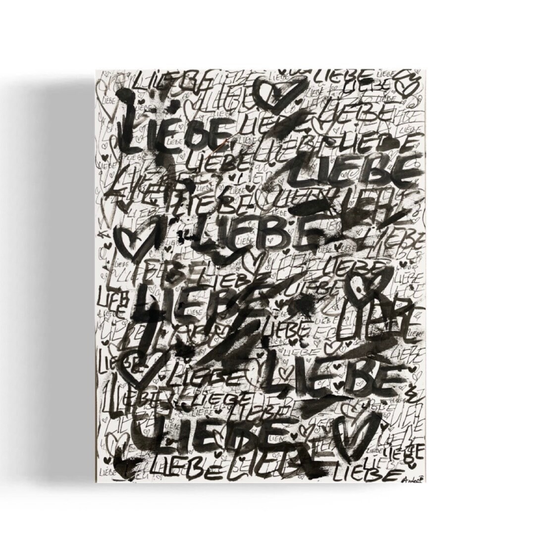 Abstract Wall Art Writing Love, Hand-painted Pictures, Street Art, Gift ...