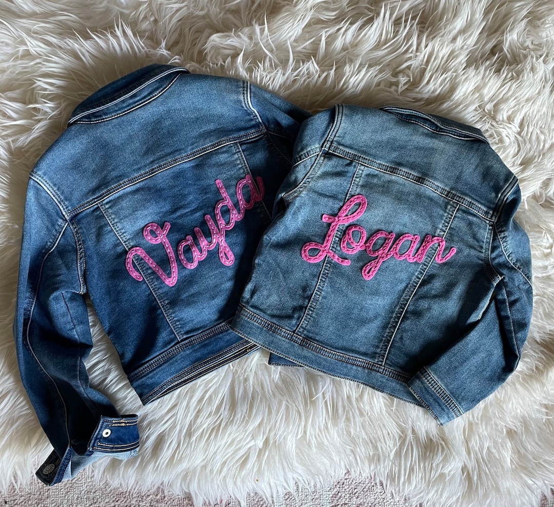 Baby Toddler Kids Personalized Name Embroidered Denim Jean Jacket - Etsy