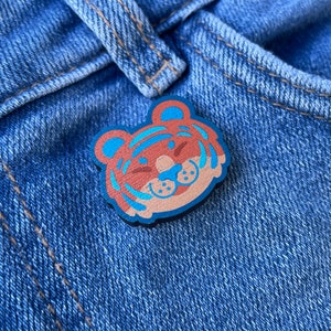 Tiger Face Wooden Eco Friendly Pin - Etsy