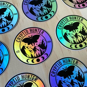 Mothman Cryptid Hunters Club Halloween Holographic Vinyl Sticker - Etsy
