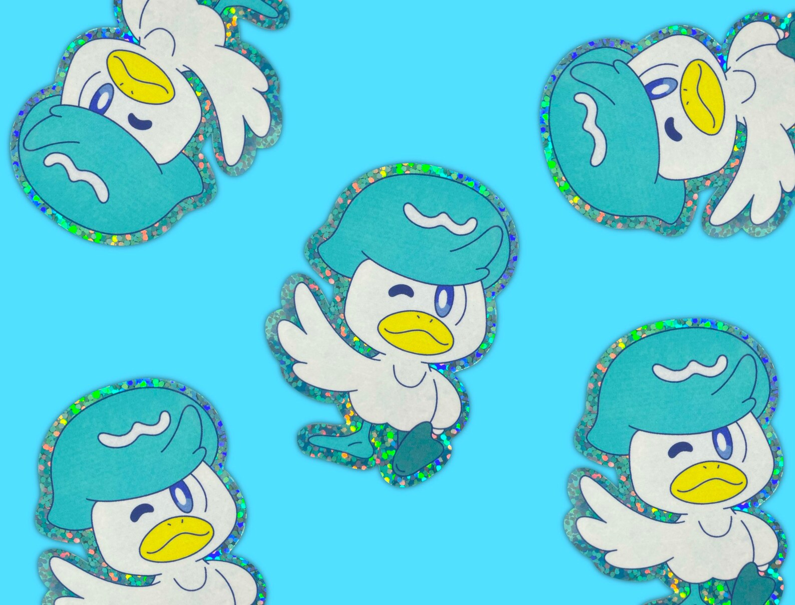 Quaxley Pokemon Glitter Vinyl Sticker - Etsy