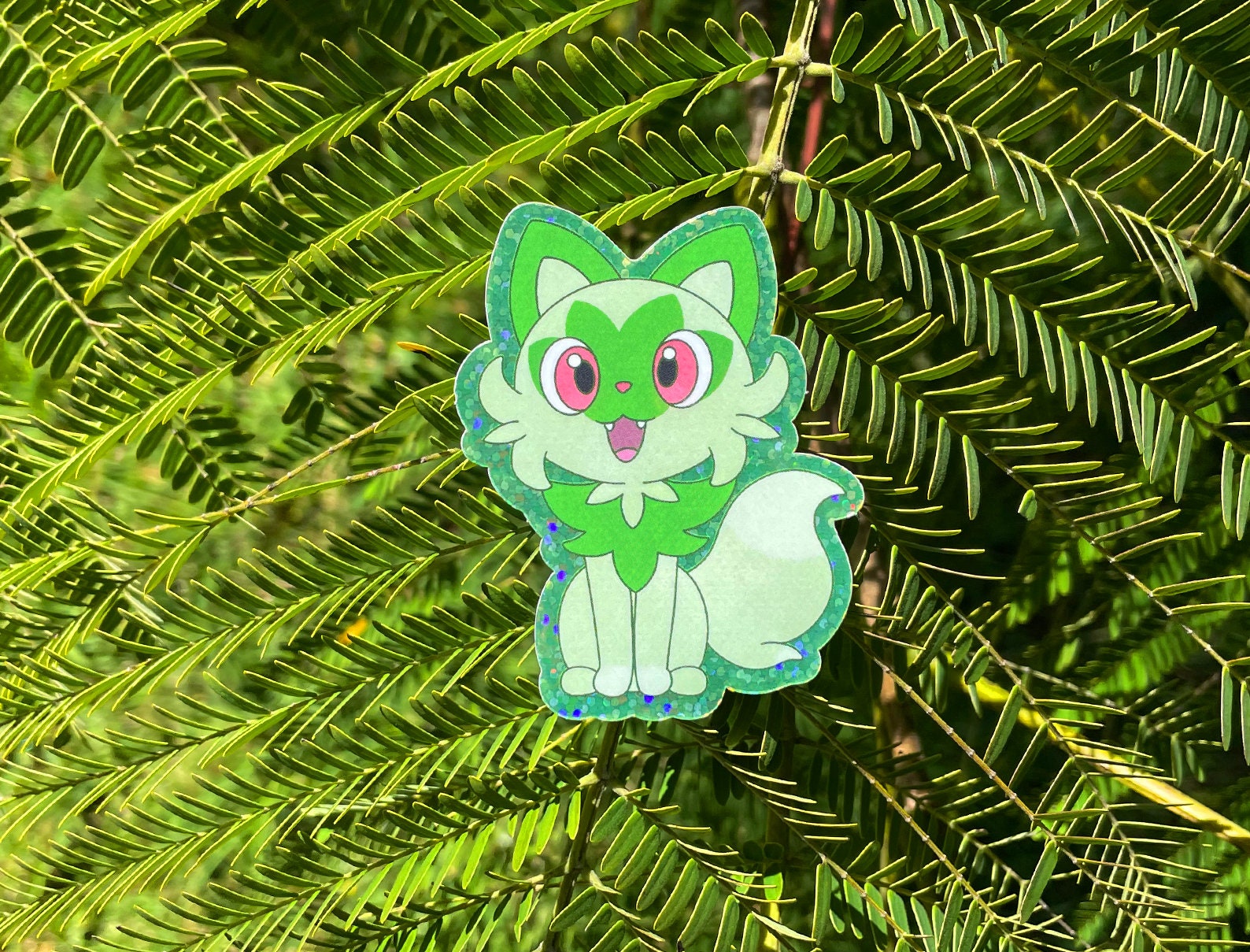 Sprigatito Pokemon Glitter Vinyl Sticker - Etsy