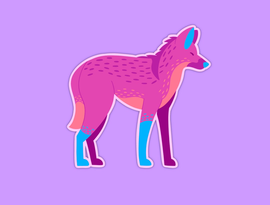 Maned Wolf POSCA Style Vinyl Sticker - Etsy