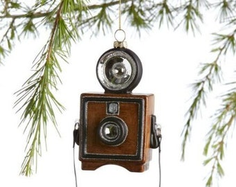 Camera Glass Ornament - Etsy