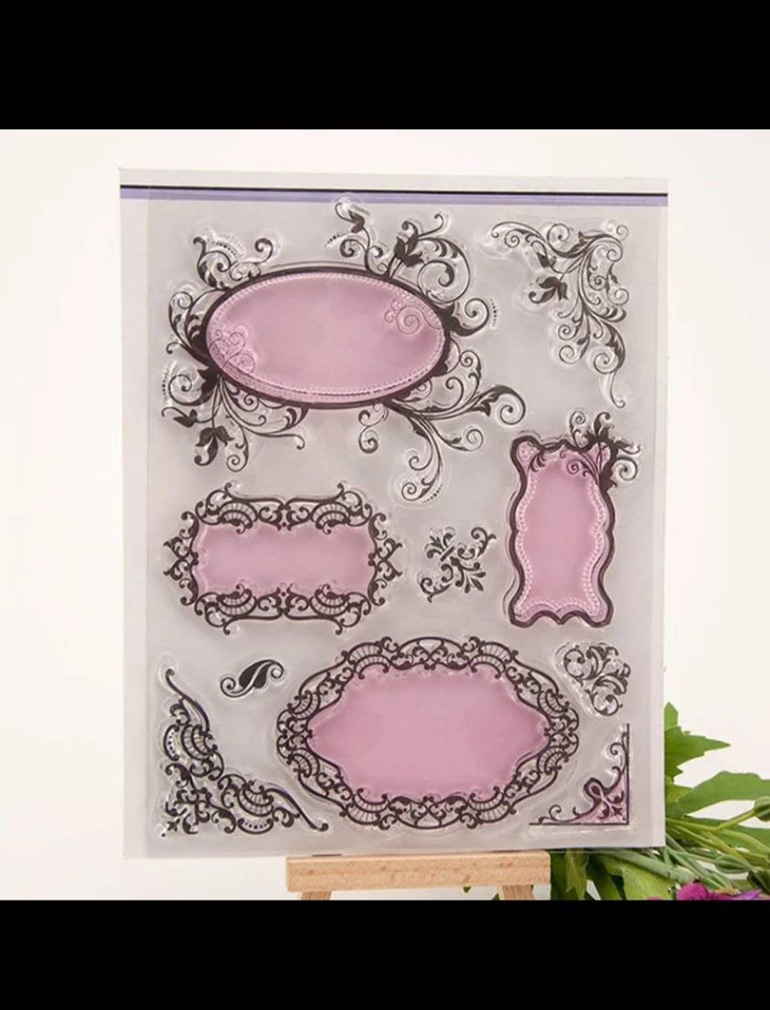 Ornate Frame Label Plaque Vintage Clear Stamps - Etsy