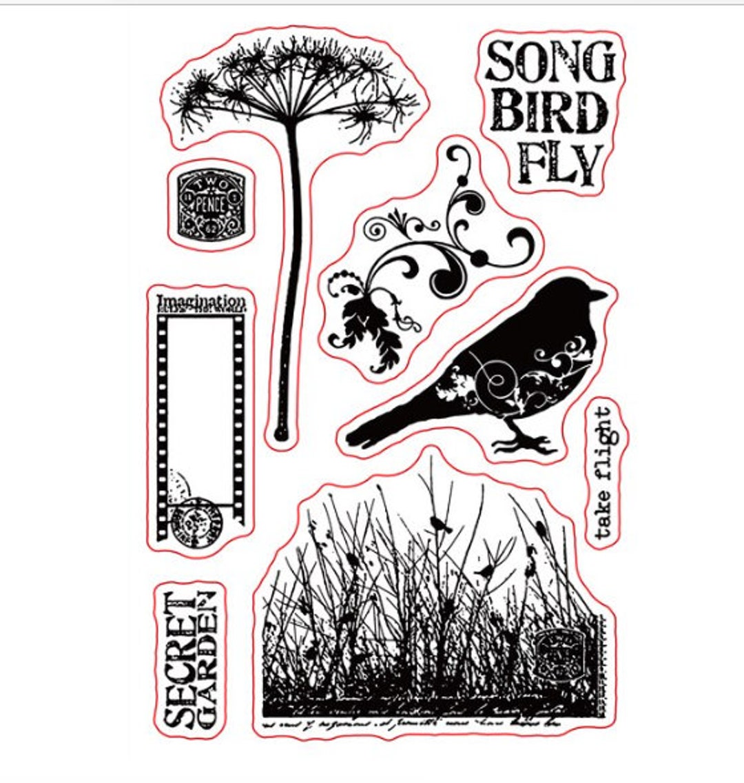 Wildflowers Grass Bird Clear Stamps Texture for Polymer Clay - Etsy