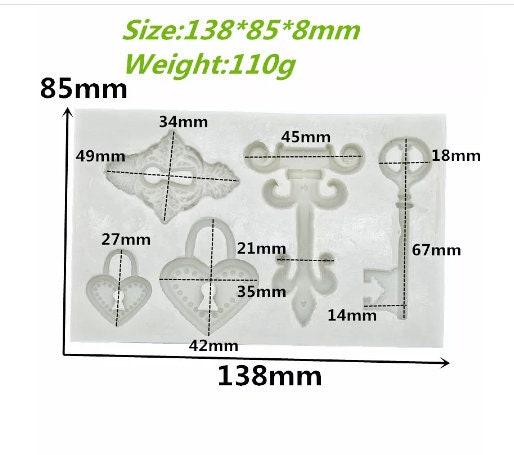 Key Mold Lock Mold Lock and Key Mold Vintage Mold Fondant Mold - Etsy