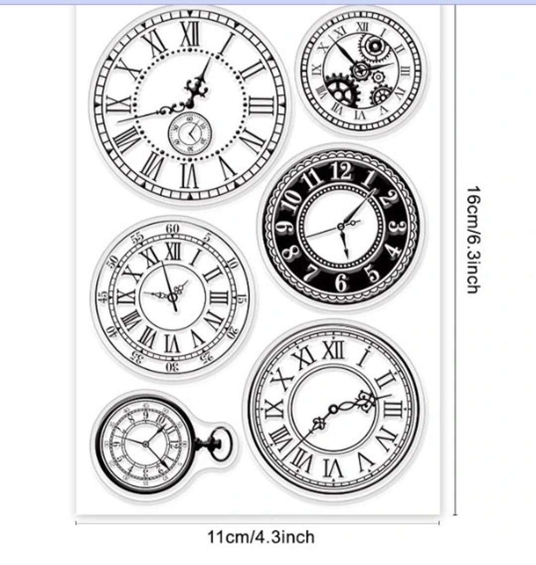 Clocks Pocket Watch Stamps - Etsy