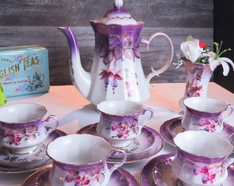 Purple Tea Set - Etsy