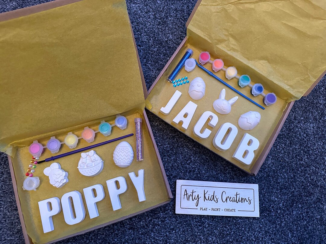 Personalised Paint Your Own Name Easter Edition~ Craft Set ~ Easter Egg ...