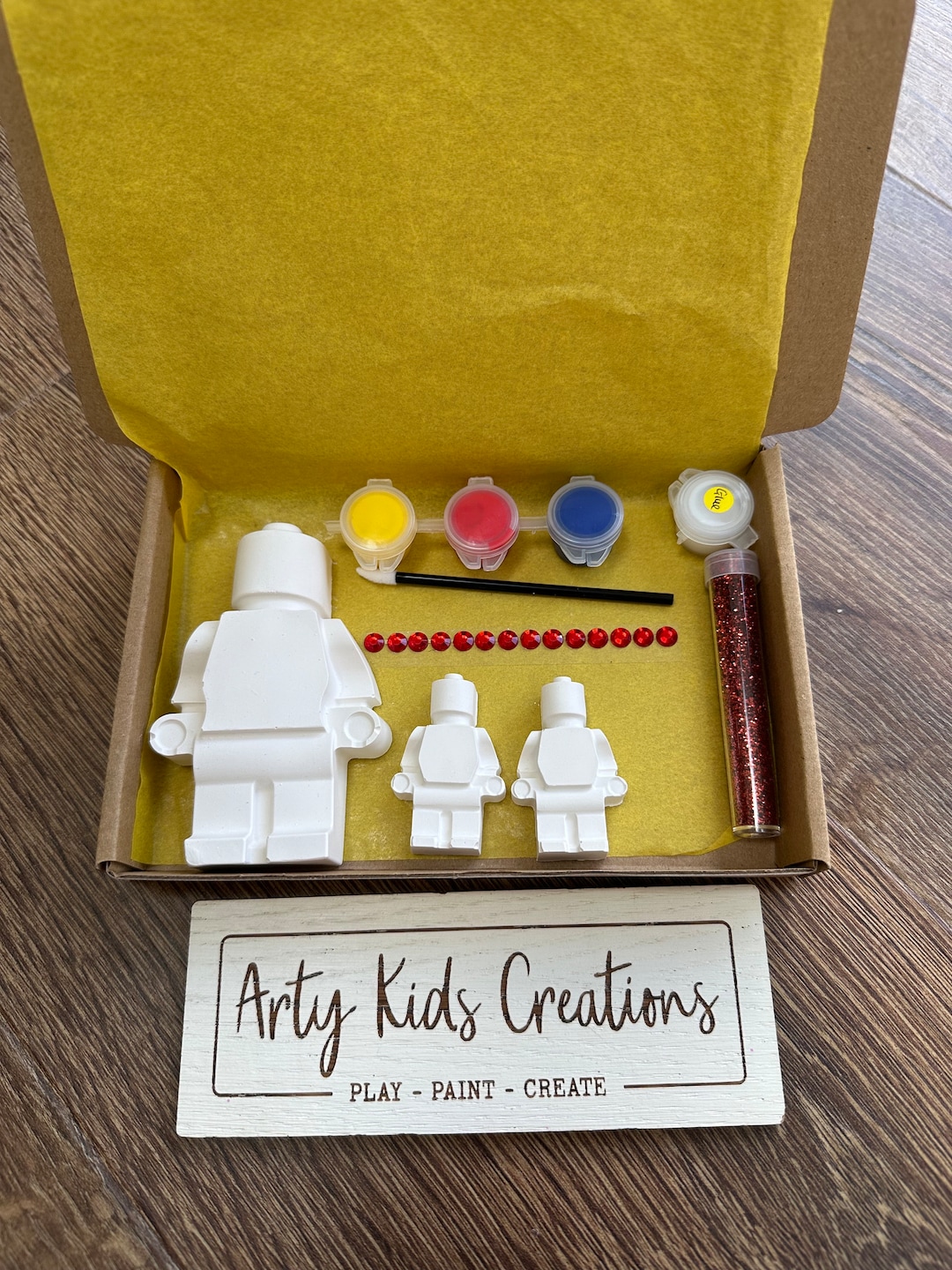 Paint Your Own Lego Man/ Brick Man Set. Kids Craft Party Favours, Gift ...