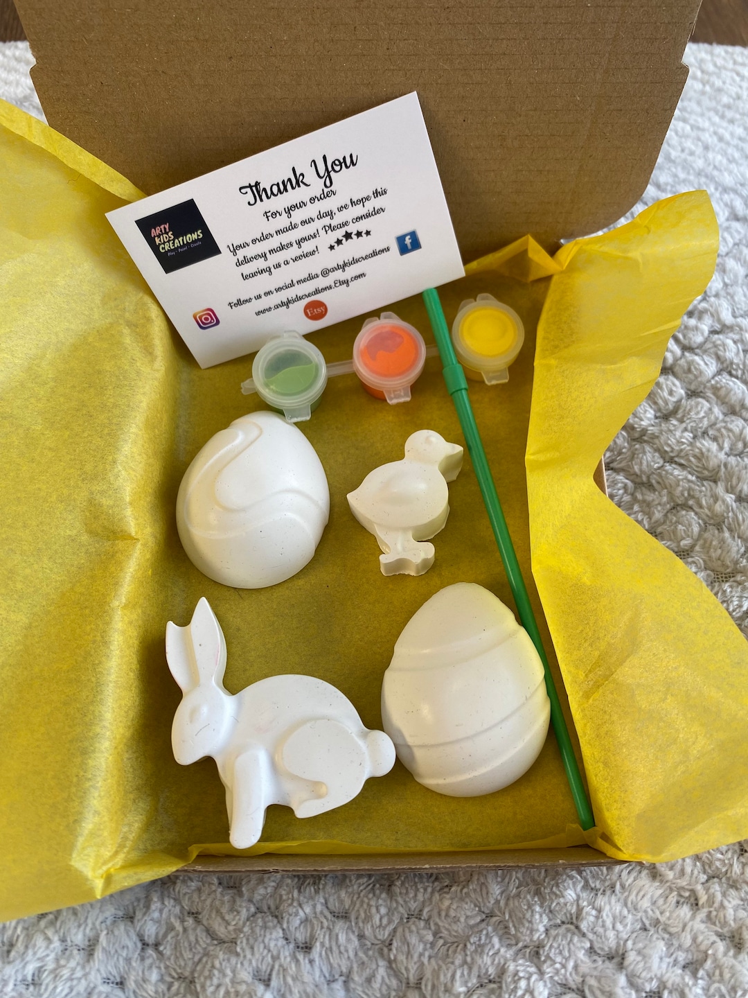 Paint Your Own Easter Craft Kit Chick Bunny Rabbit Egg Hobby Easter Egg ...