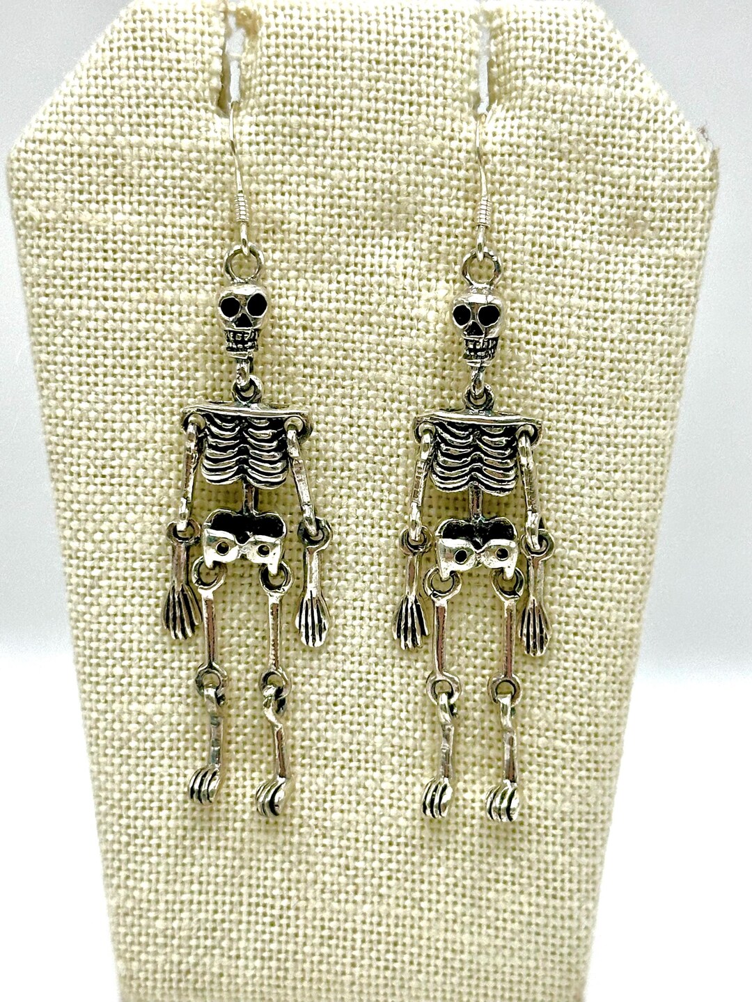 Sterling Silver Jointed Skeleton Dangle/dangly/drop Earring/earrings ...