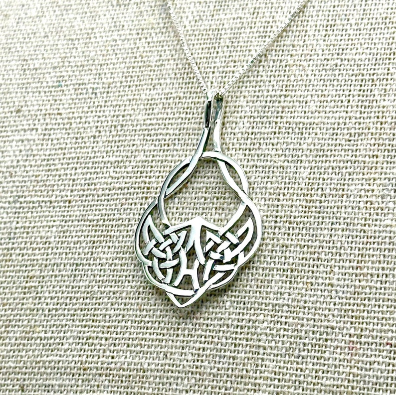 Sterling Silver Celtic Double Triquetra Knot/weave Drop - Etsy