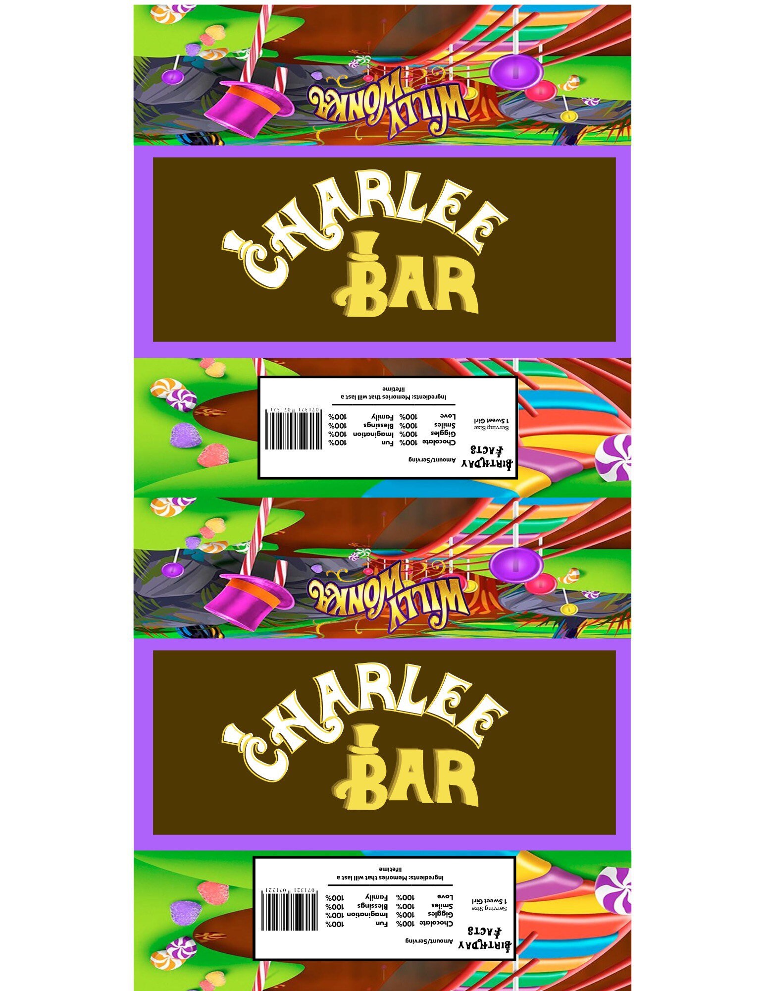 Willy Wonka Bar Inspired Label - Etsy