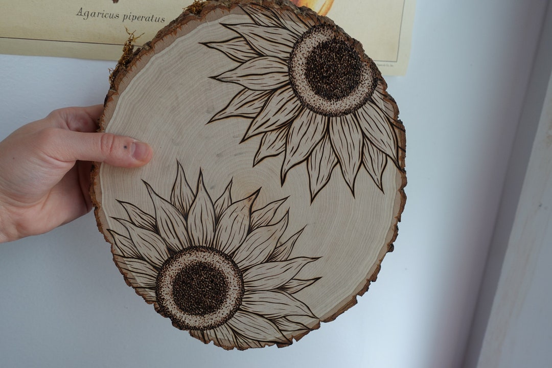 Sunflower Woodburning - Etsy