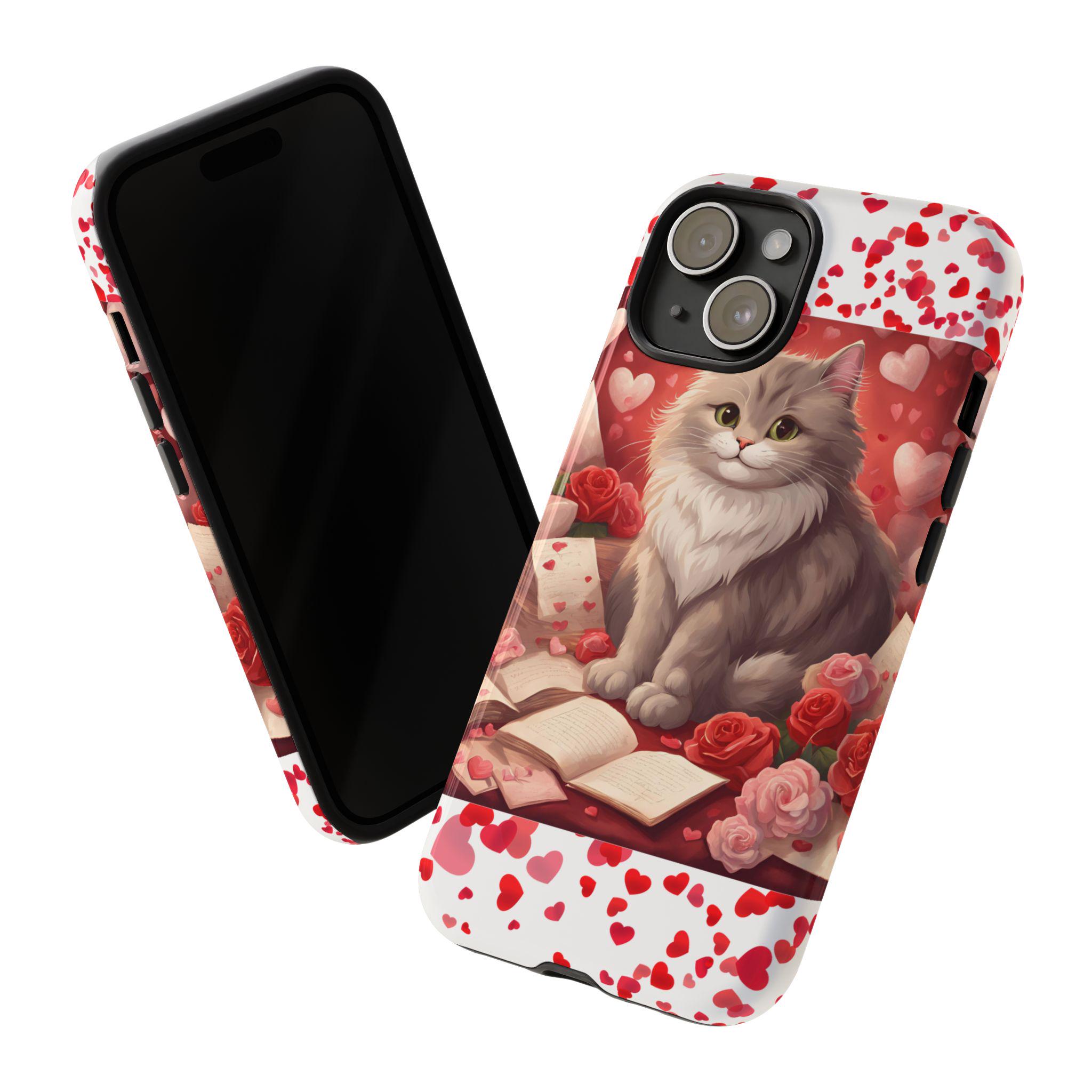 Tough Cases, Cat and Roses Phone Case, Protective Cover, Gift for Cat ...