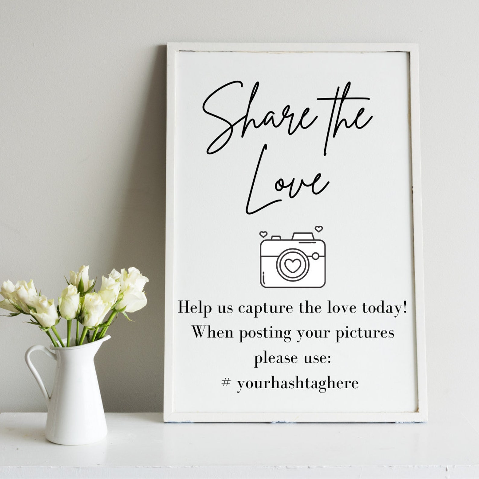Help Us Capture the Love. Share the Love Wedding Sign. Hash Tag Custom ...