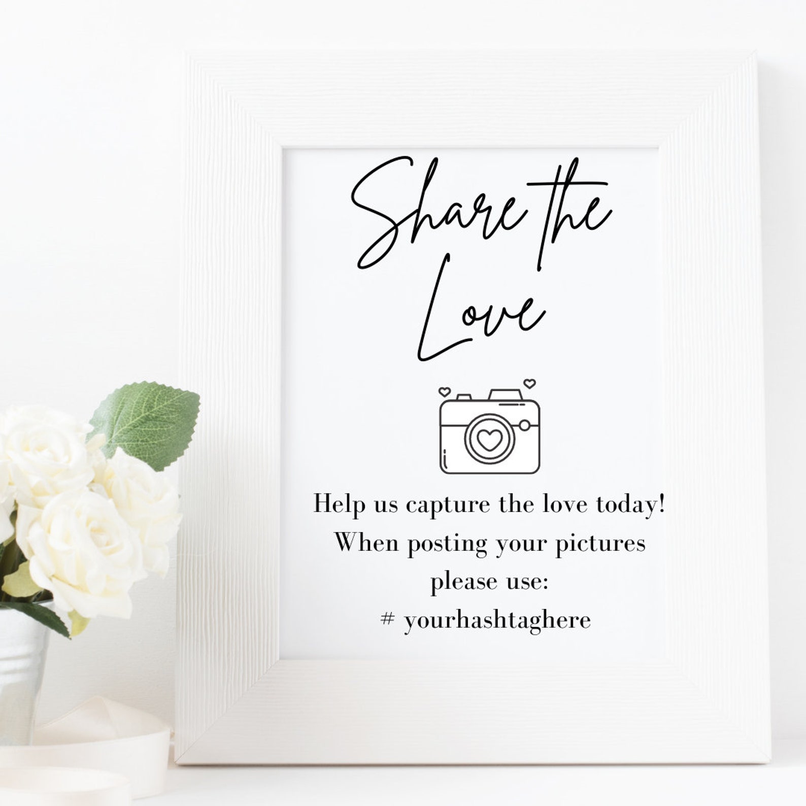 Help Us Capture the Love. Share the Love Wedding Sign. Hash Tag Custom ...