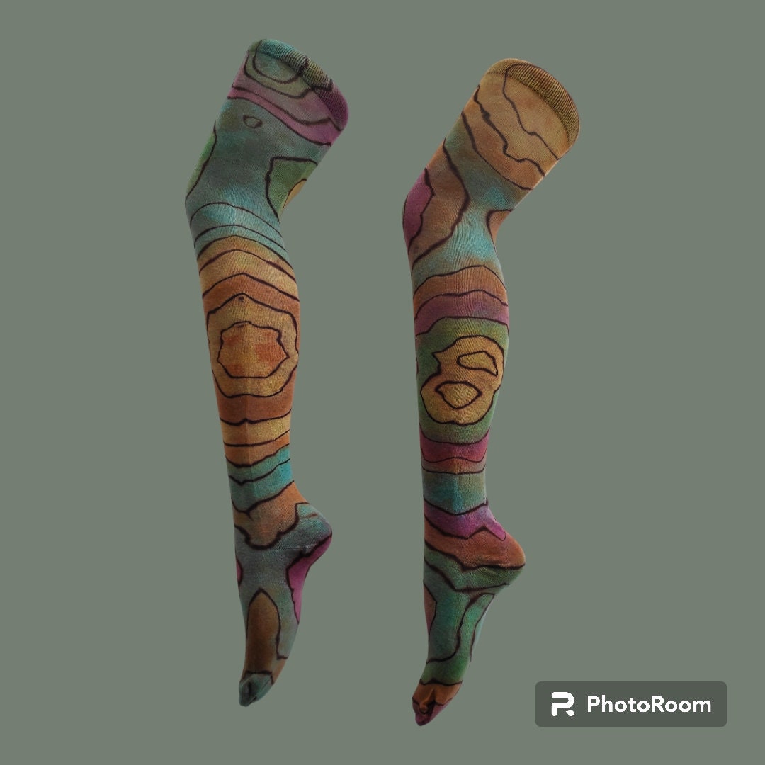 Thigh High Socks Women's Reverse Geode Style Over the Knee Leg Warmers ...