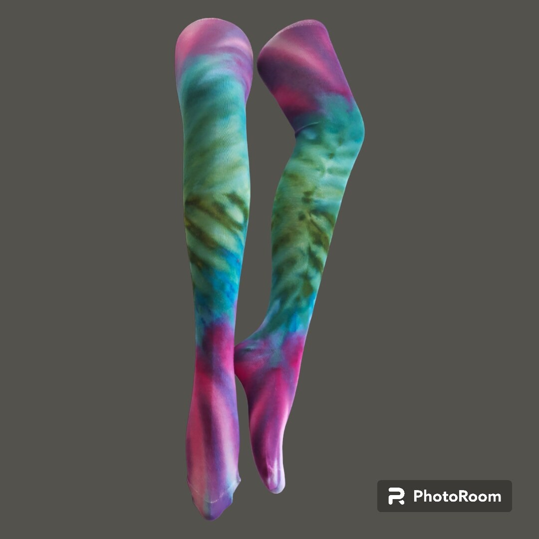 Tie Dye Thigh High Socks Women's Knee High Leg Warmers Personalized ...
