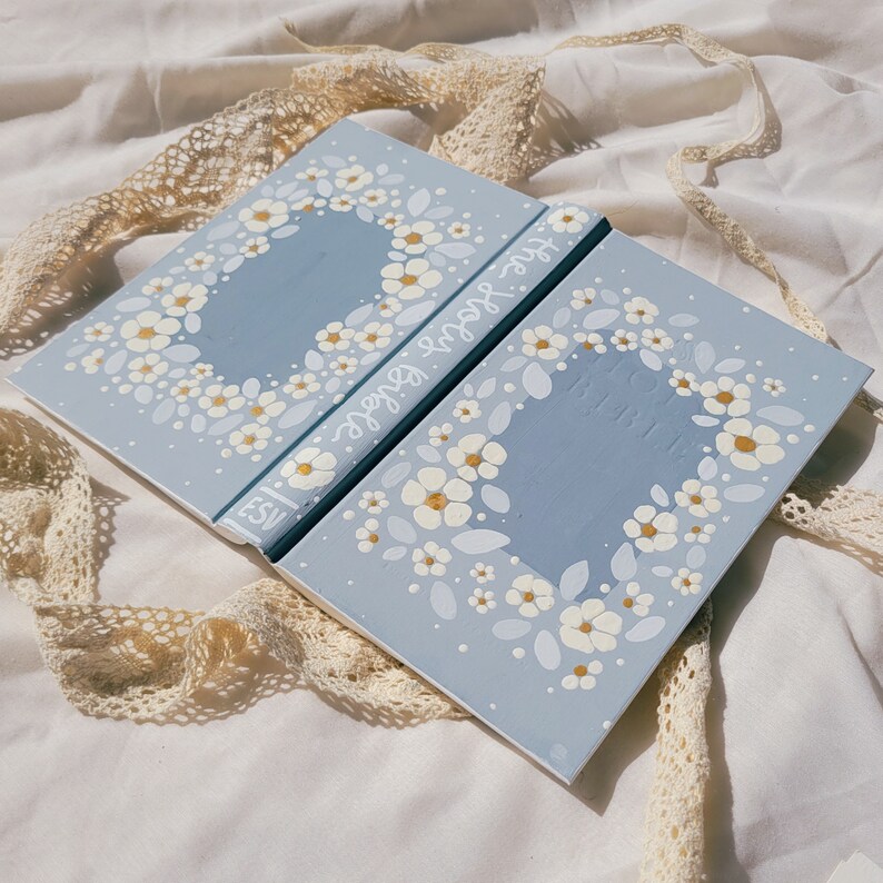 Painted Blue Flower Bible, Floral Bible With Custom Name, Blue ESV ...