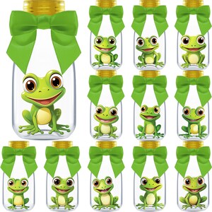 Frog Party Favor Jars: DIY Decoration Bottles With Ribbons - 12 Pack - Etsy