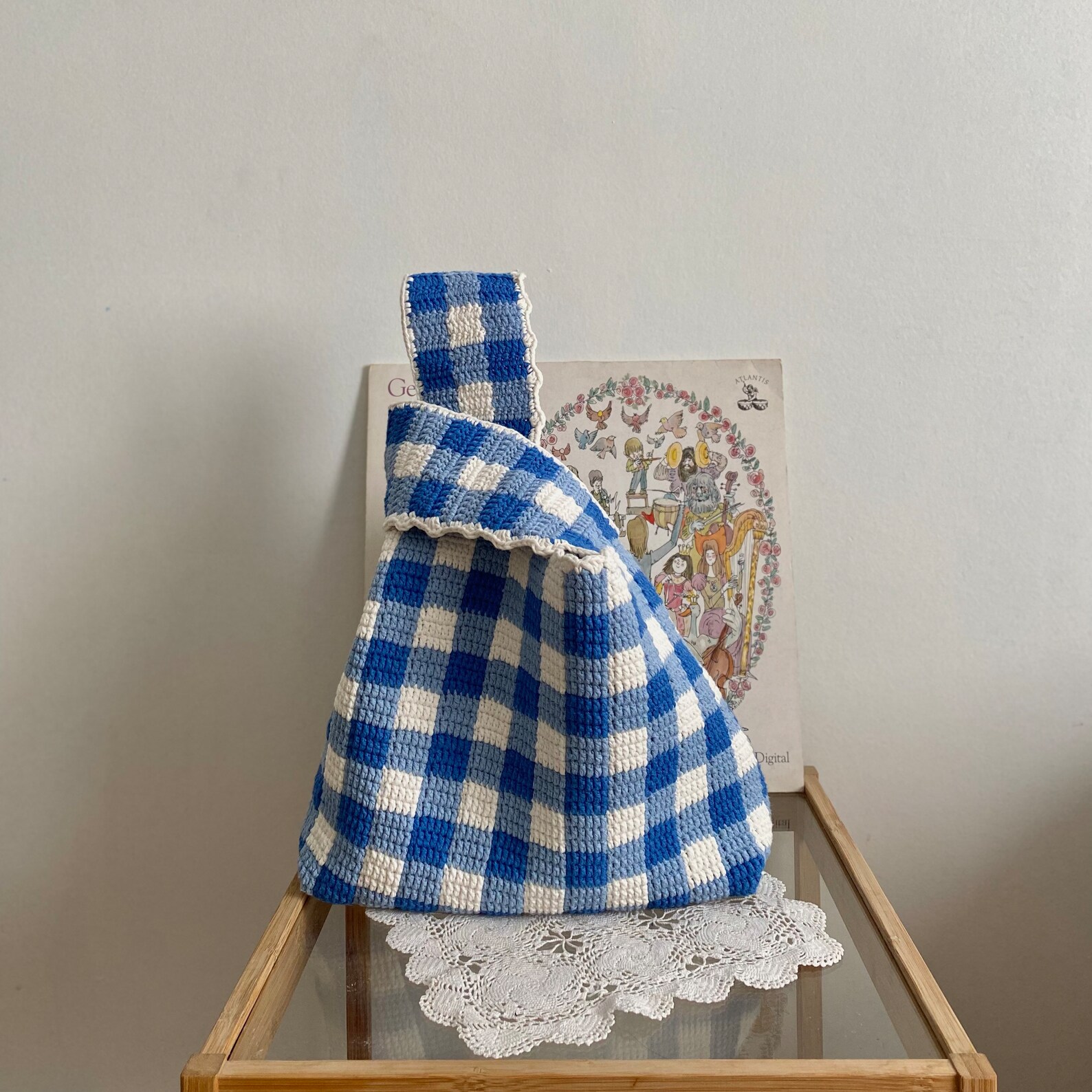 Handmade Crochet Gingham Bag Market Bag Style Gingham - Etsy