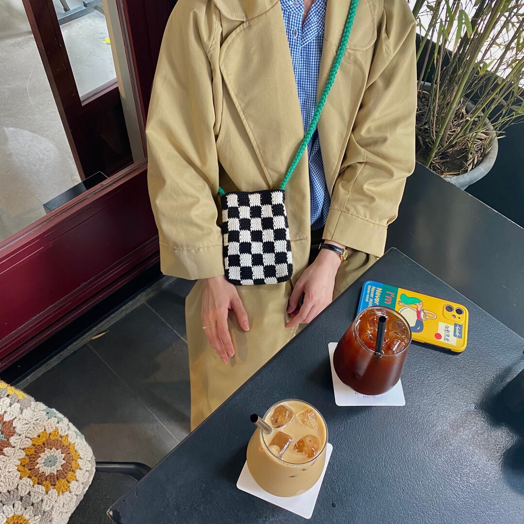 Checkered Mini Bag Checkered Coin Bag Checkered Phone Case Bag - Etsy