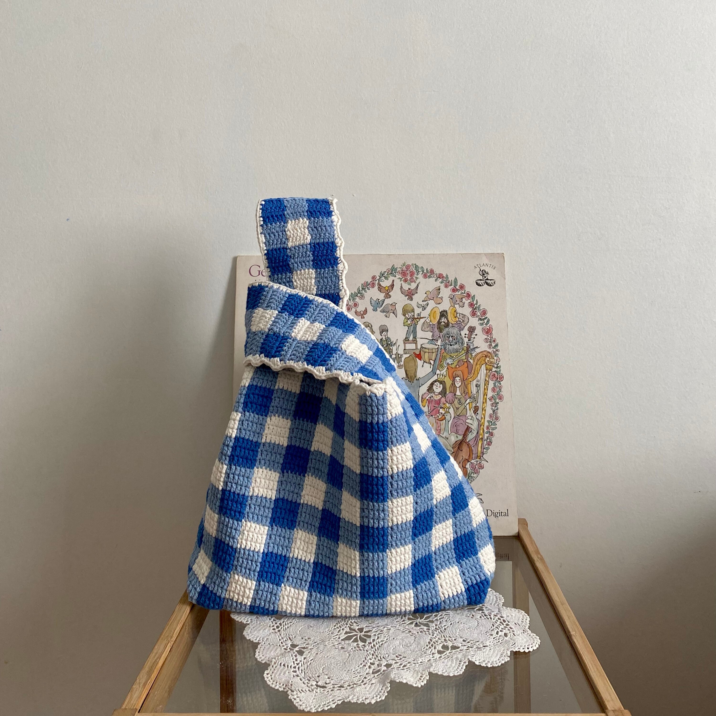 Handmade Crochet Gingham Bag Market Bag Style Gingham - Etsy