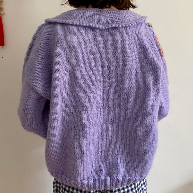 Hey Lyla Crochet and Knit Mix Wool Blend Cardigan Handmade Wool ...