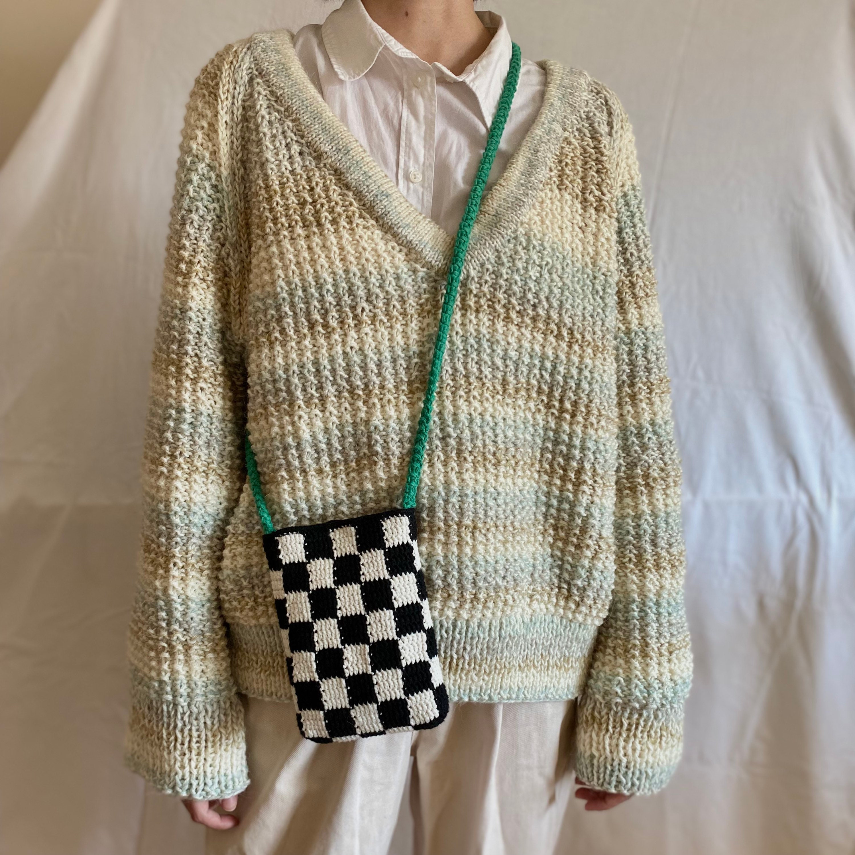 Checkered Mini Bag Checkered Coin Bag Checkered Phone Case Bag - Etsy