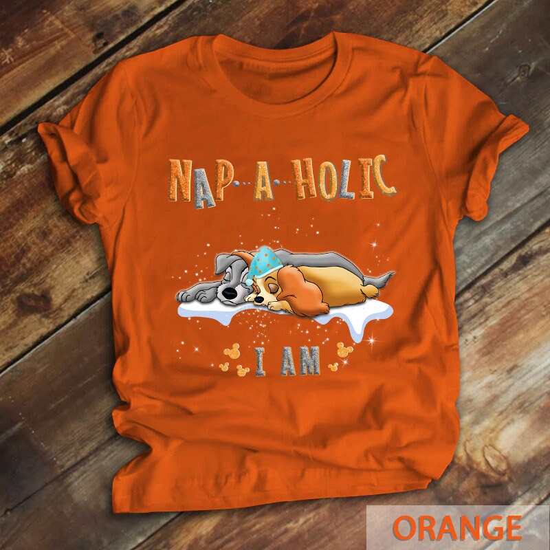 Lady & The Tramp Nap A Holic Funny Quote Colorful Disney T-shirts sold ...
