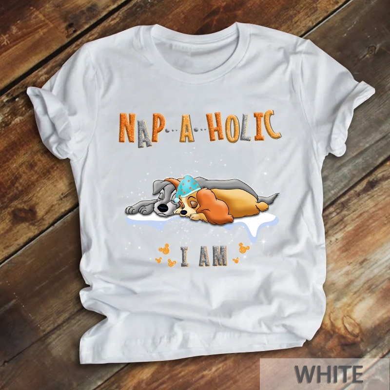 Lady & The Tramp Nap A Holic Funny Quote Colorful Disney T-shirts sold ...