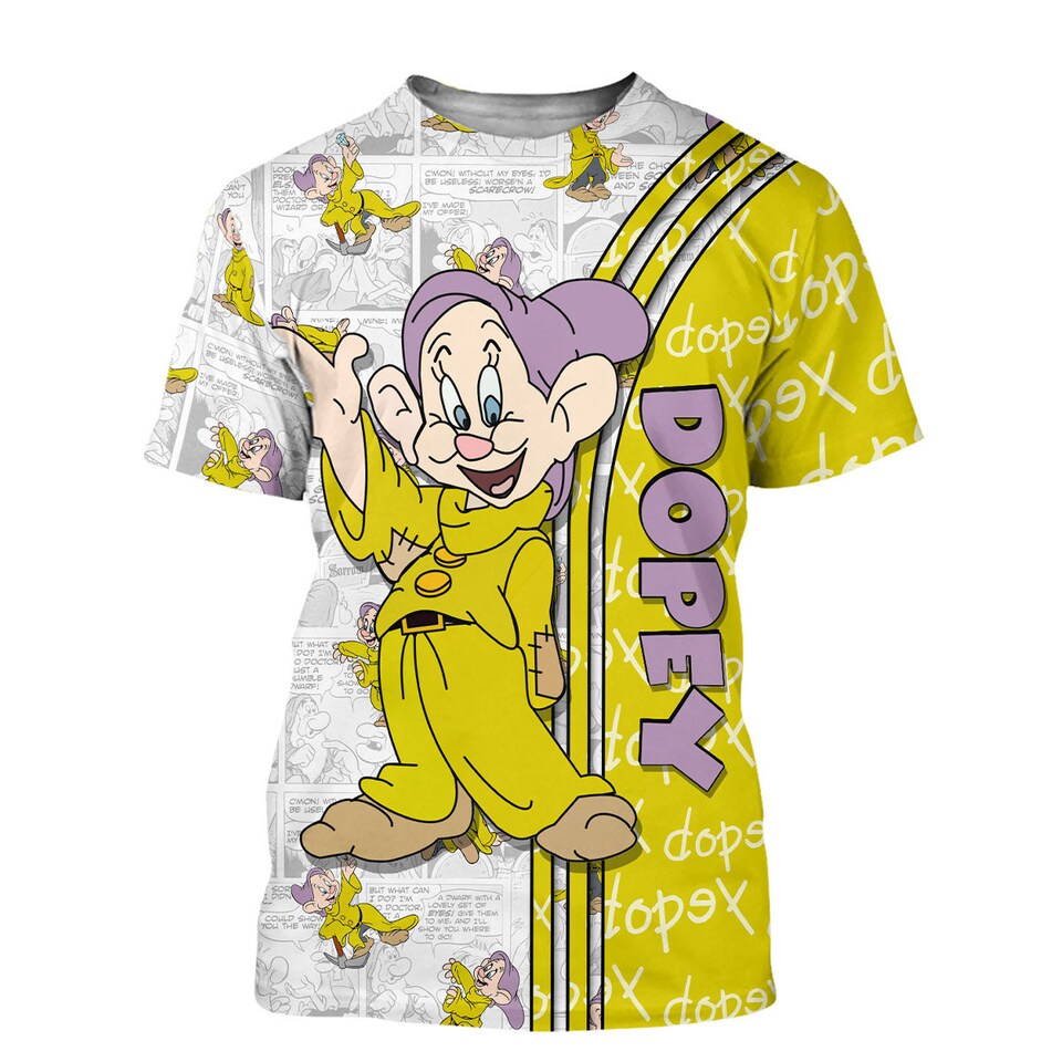 Yellow Dopey Dwarf Cross Comic Book Patterns Disney Outfits Unisex ...