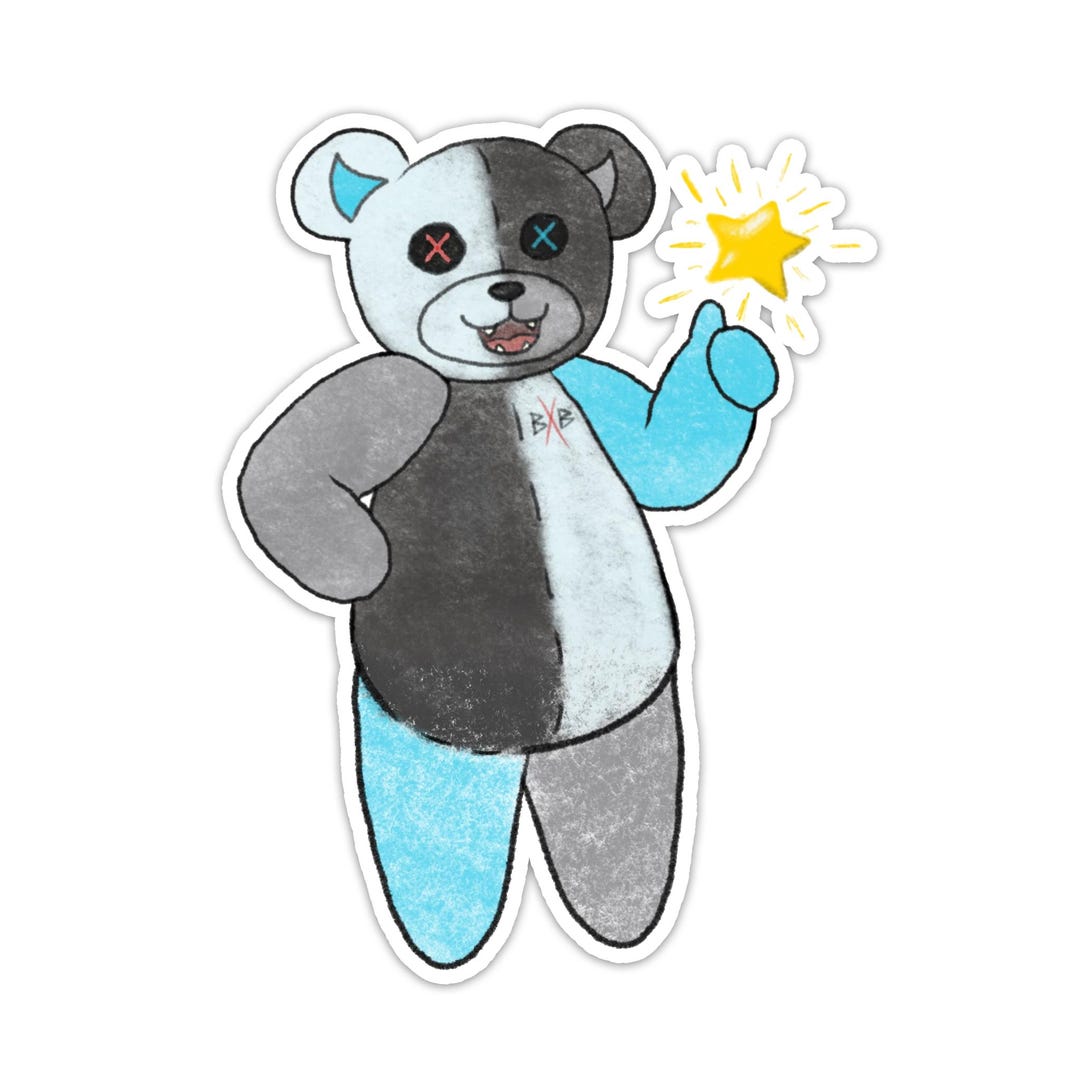 Doodle Baddie Bear Sticker - Etsy