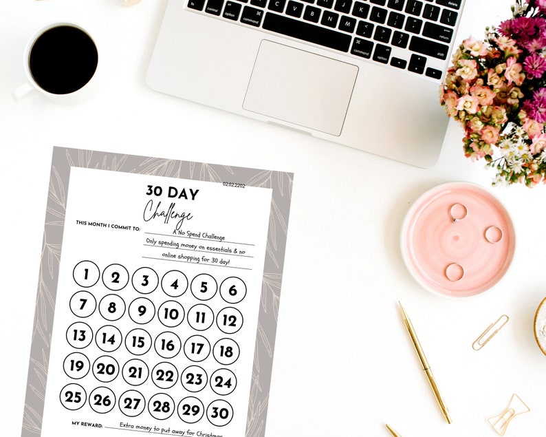 30 DAY CHALLENGE Printable Tracker 30 Day Challenge Habit Tracker 30 ...