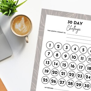 30 DAY CHALLENGE Printable Tracker | 30 Day Challenge | Habit Tracker ...