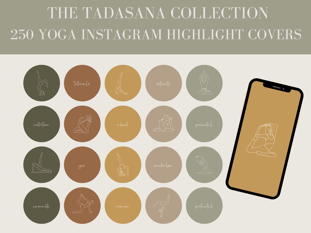 250 EARTHY YOGA ASANA Instagram Highlight Cover Icons | the Tadasana ...