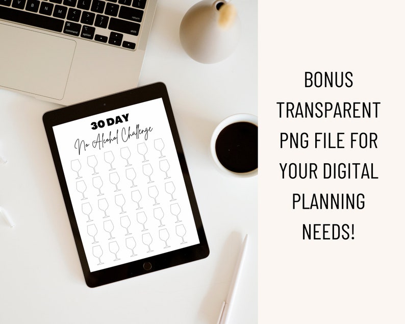 30 Day No Alcohol Challenge Printable | Habit Tracker (digital Download ...